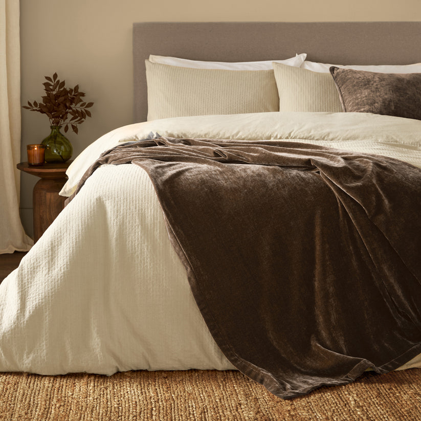 Heavy Chenille Brown Velvet Throw | Brown Throws | Yard