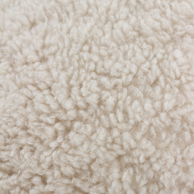 Olann Beige Faux Shearling Feather Rich Filled Cushion | Natural ...