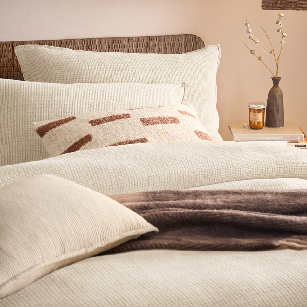 Ribble Beige Acid Washed Duvet Cover Set | Natural Bedding | Yard